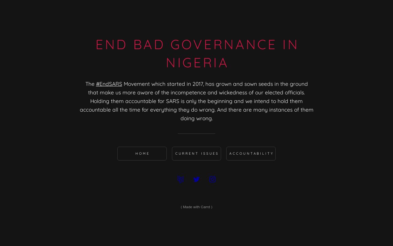 End Bad Governance Nigeria End Bad Governance Nigeria